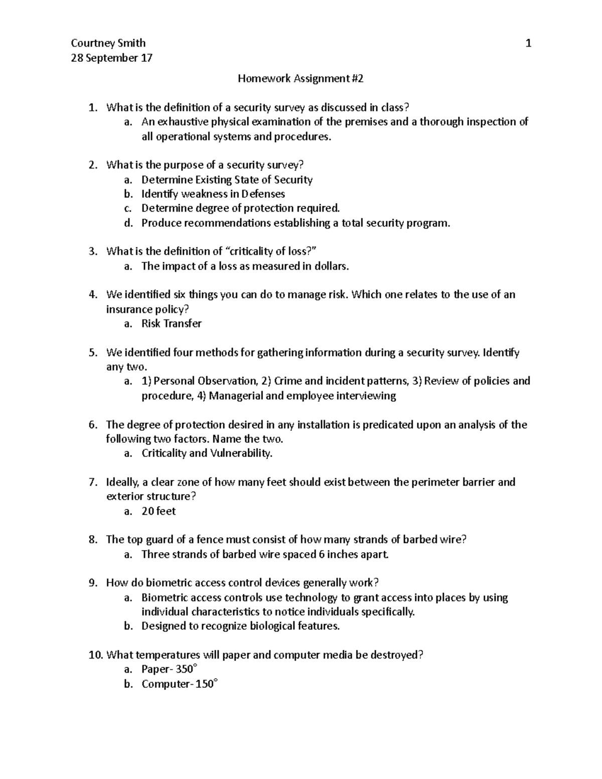 Homework Assignment #2 - Courtney Smith 28 September 17 Homework ...