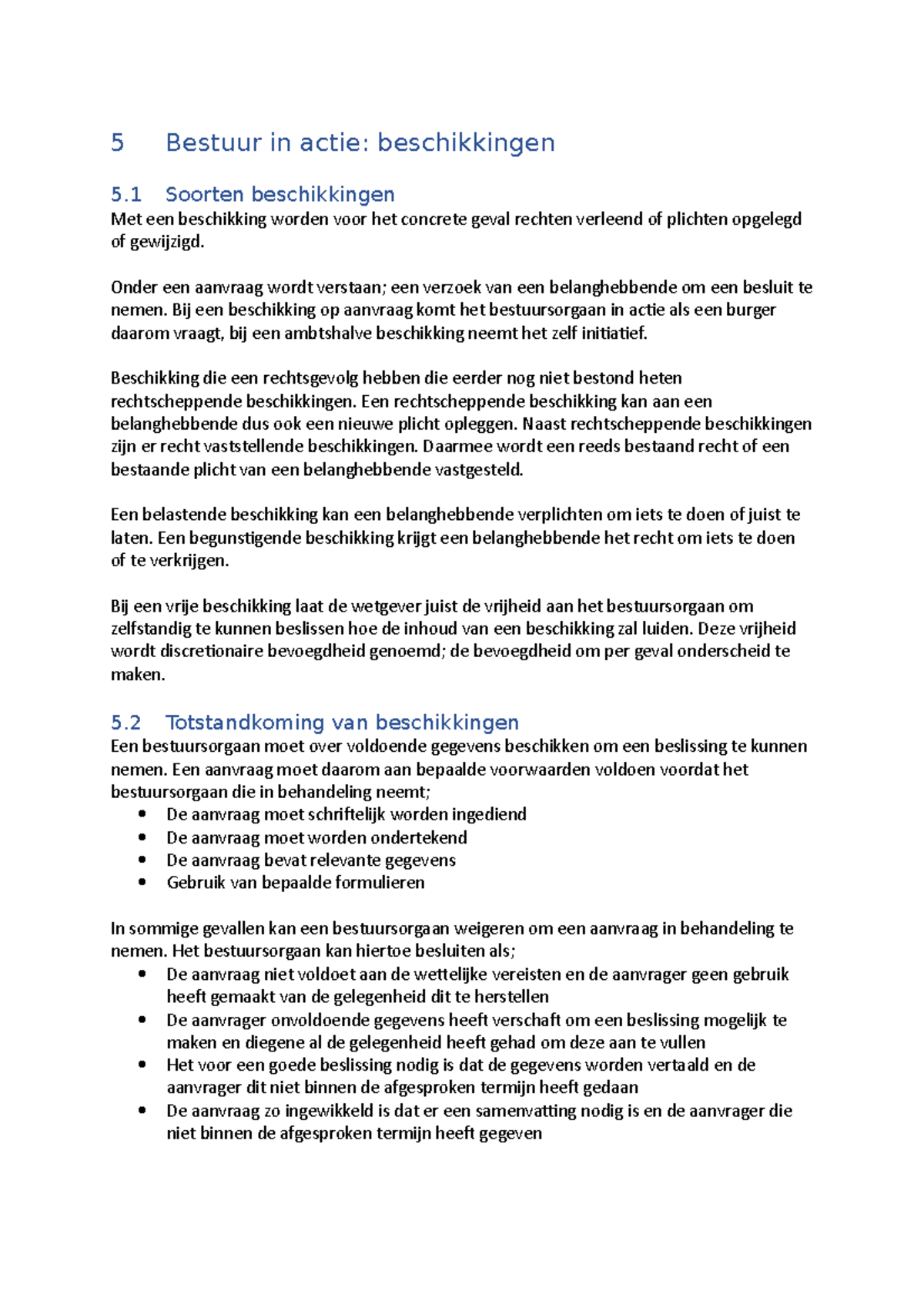 Hoofdstuk 5 - Praktisch bestuursrecht - 5 Bestuur in actie ...