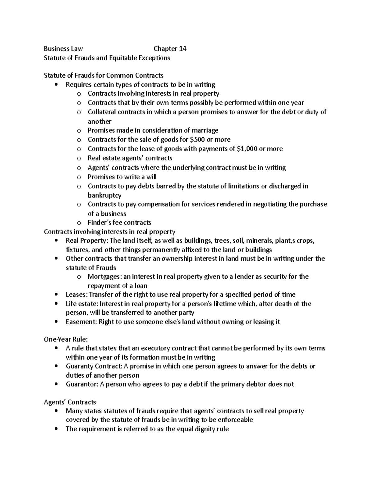 Business Law Chapter 14 - Studocu