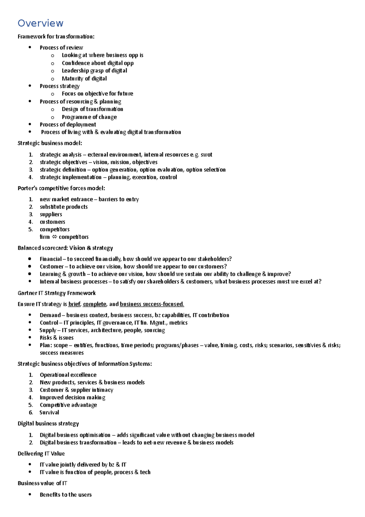 Based on textbook Digital Transformation Strategy IS425 & IS615 ...