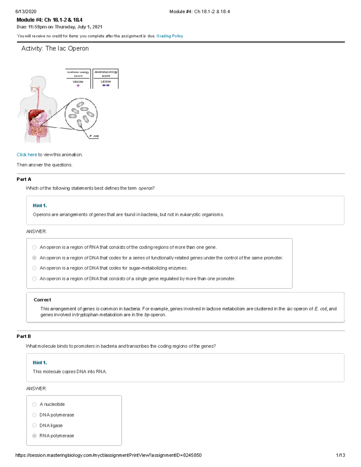FINAL 07 2020, questions and answers - Module #4: Ch 18-2 & 18. Due: 11 ...