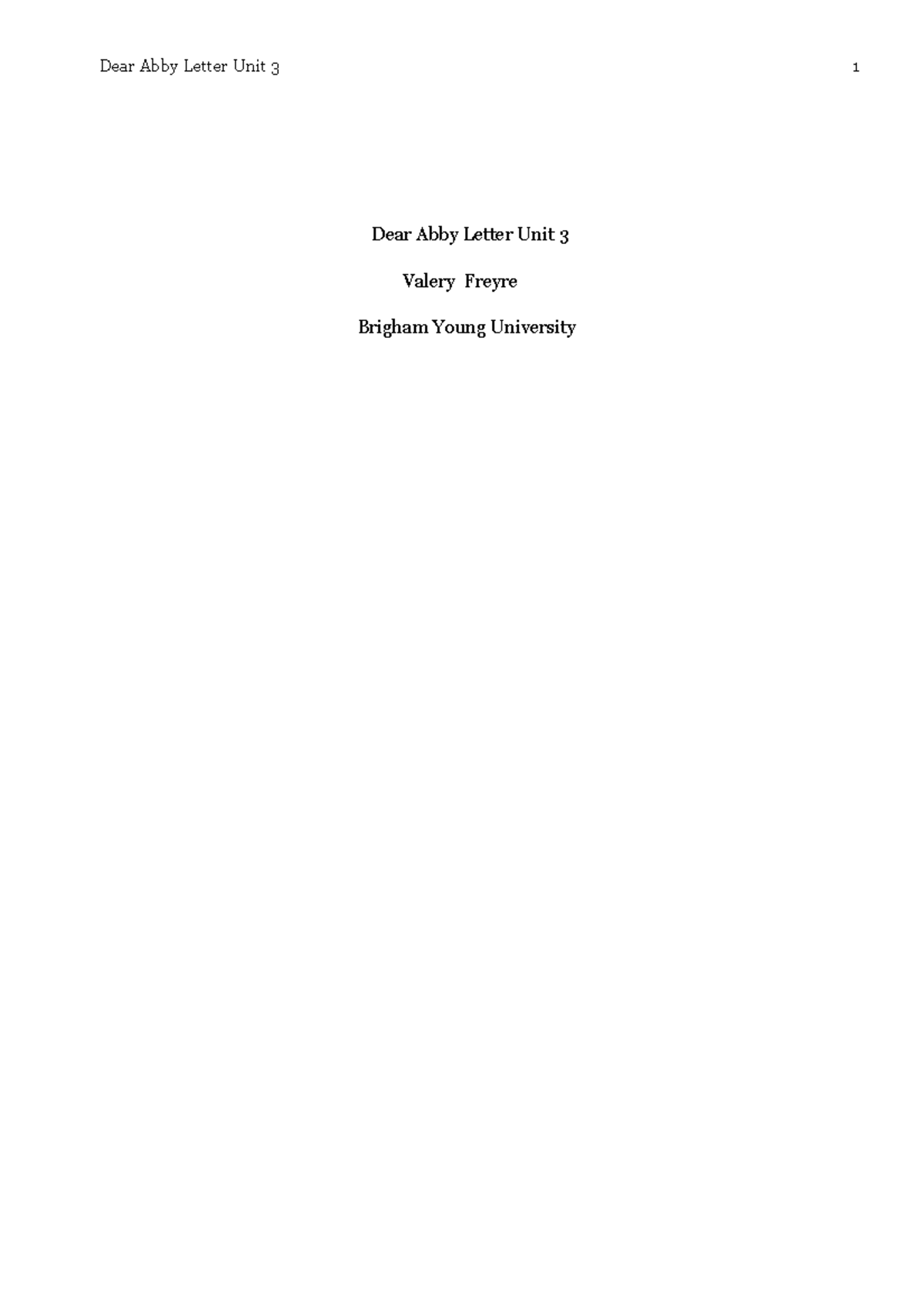 Dear Abby Letters Unit 3 - He is a very picky eater. I wonder if he is ...