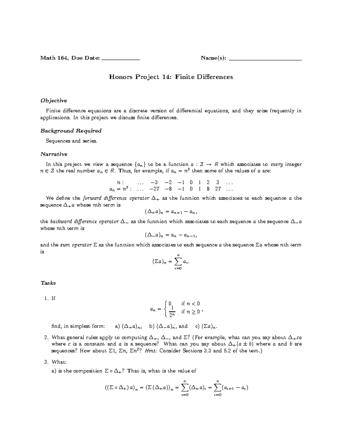HP14 - Maple Honor Projects - Important files - Jeffrey Watt - Math 164 ...