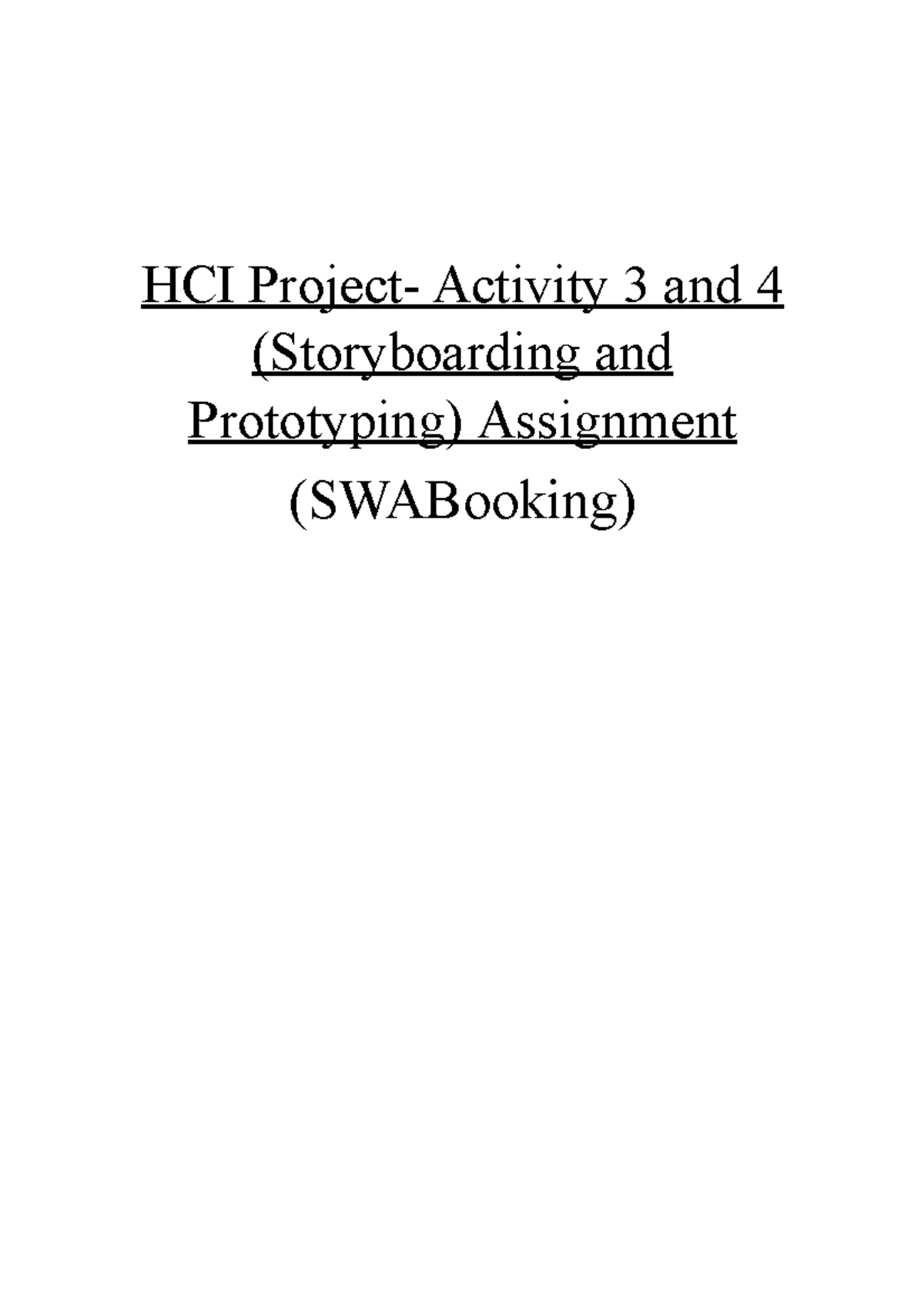 {SWABooking} Storyboard and prototyping - HCI Project- Activity 3 and 4 ...