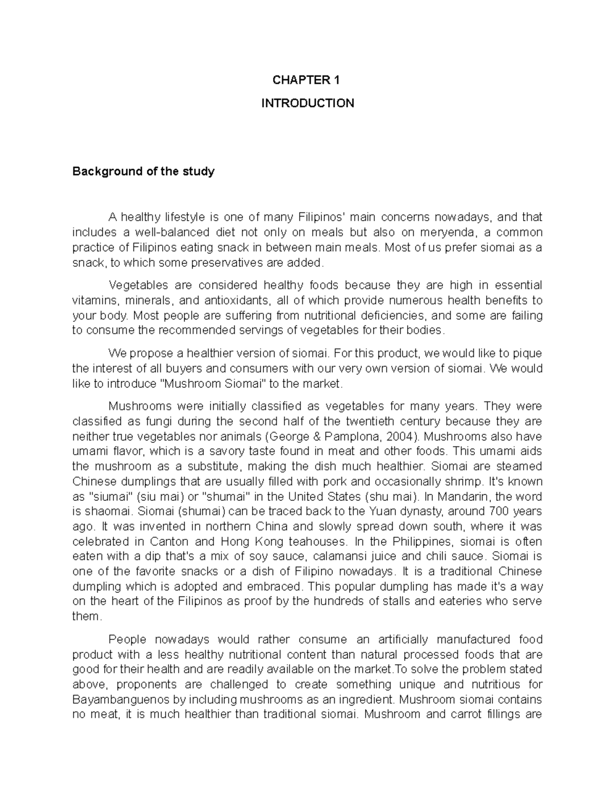 Chapter-1-4 - food tech - CHAPTER 1 INTRODUCTION Background of the ...