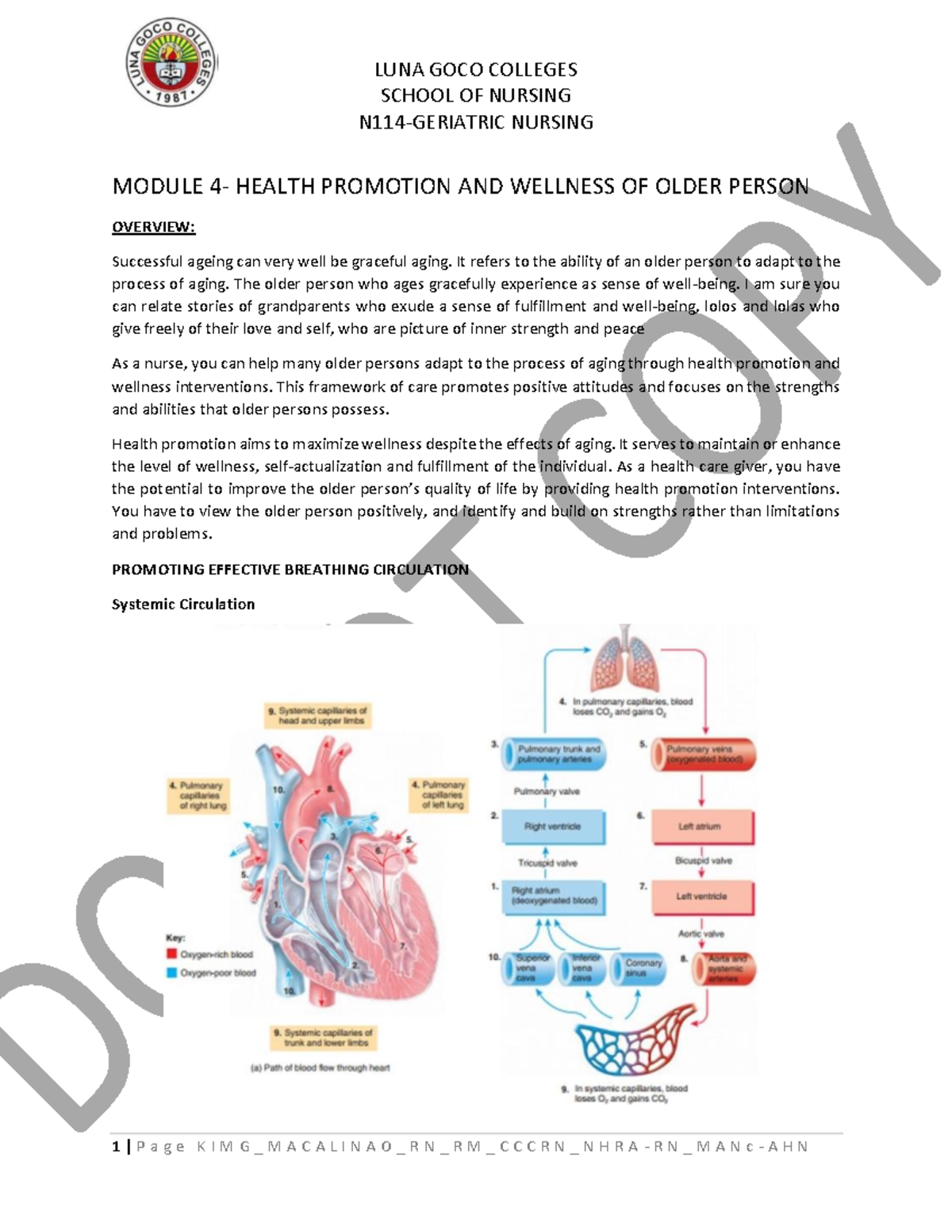 Module-4 - zcasfQWgfESsafWsac - SCHOOL OF NURSING N114-GERIATRIC ...