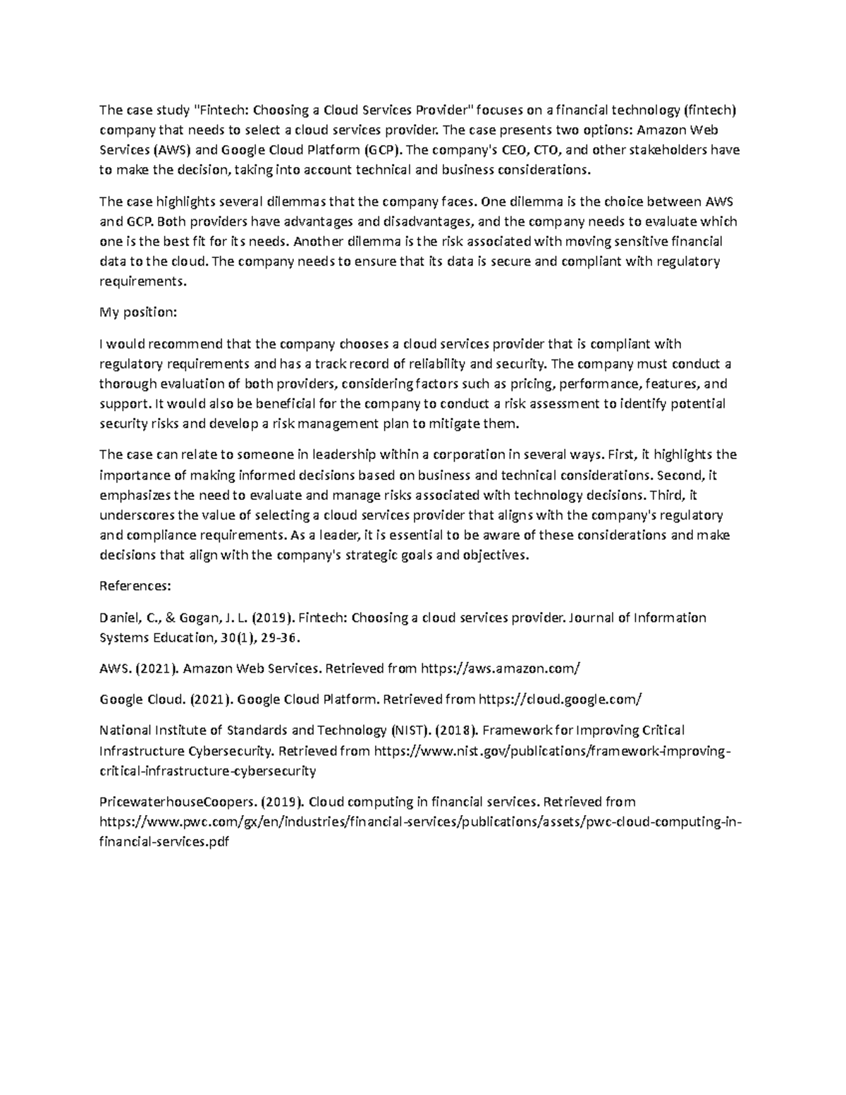 Fin Tech Case Analysis - Tabitha Taylor - The case study "Fintech ...
