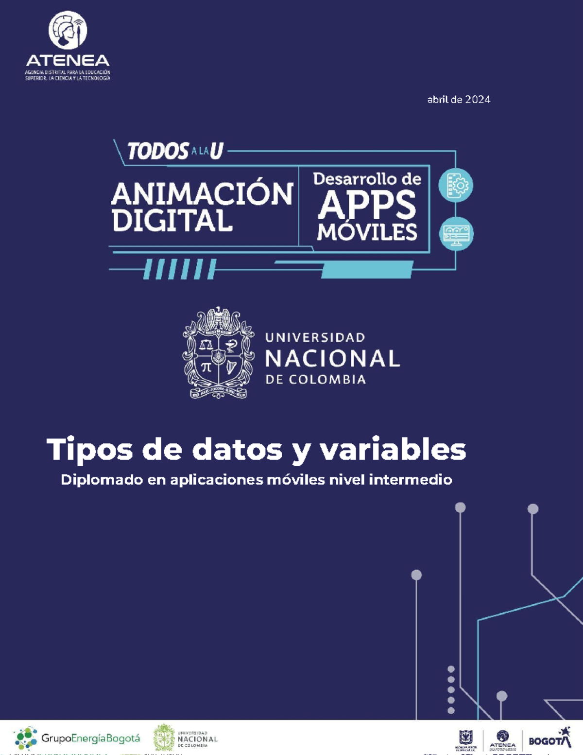 Tipos de datos y variables - abril de 2024 Tipos de datos y variables ...
