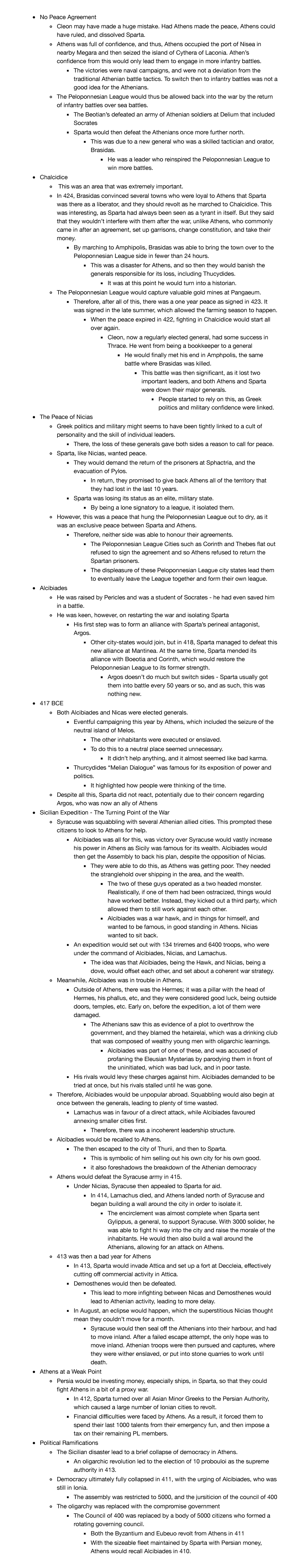 14The Peloponnesian War II - No Peace Agreement Cleon may have made a ...