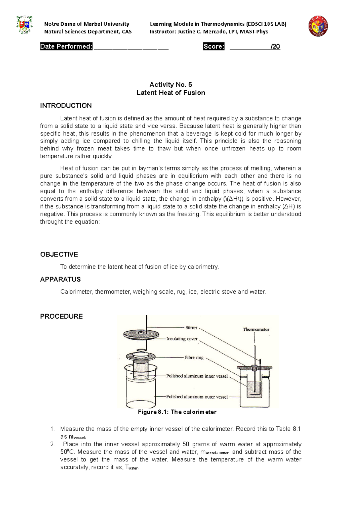 Edsci 105 - Module 5 - Very Basic lecture Notes - Natural Sciences ...