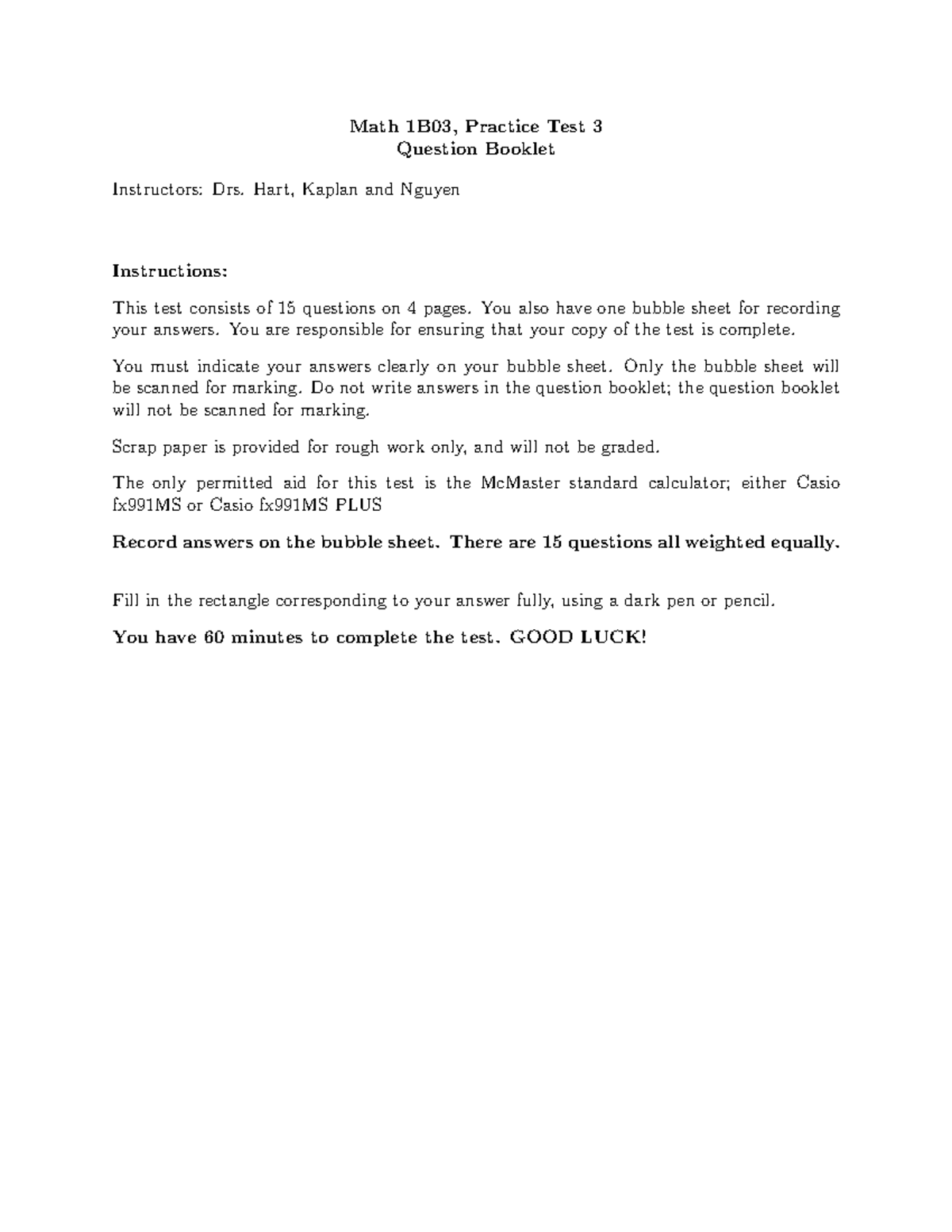 Math1B03-practice-test3 - Math 1B03, Practice Test 3 Question Booklet ...