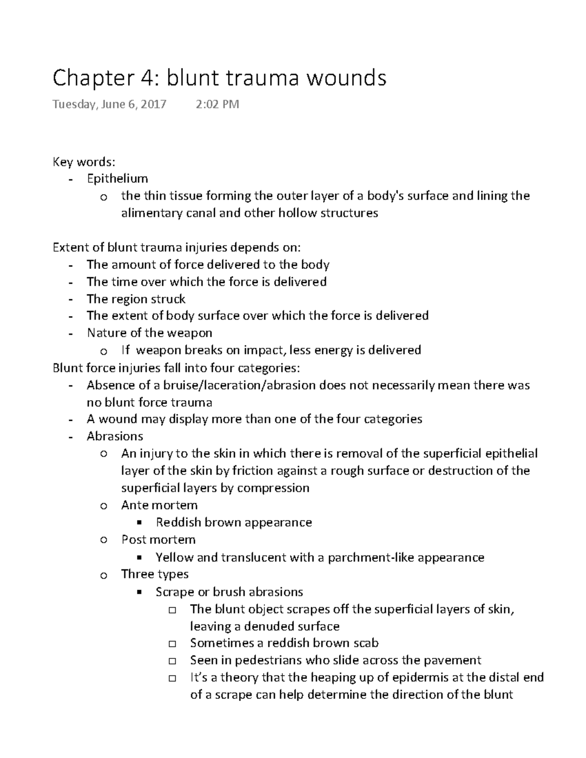 Chapter 4 blunt trauma wounds - Warning: TT: undefined function: 32 Key ...