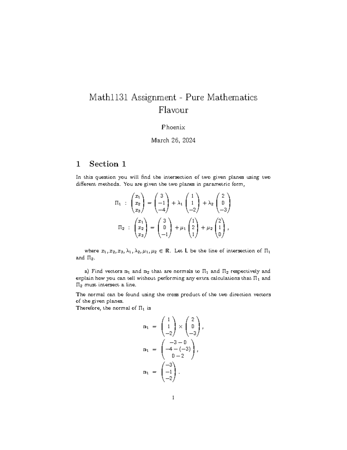 Math1131 Assignment Pure Mathematics Flavour - Math1131 Assignment - Pure Mathematics Flavour ...