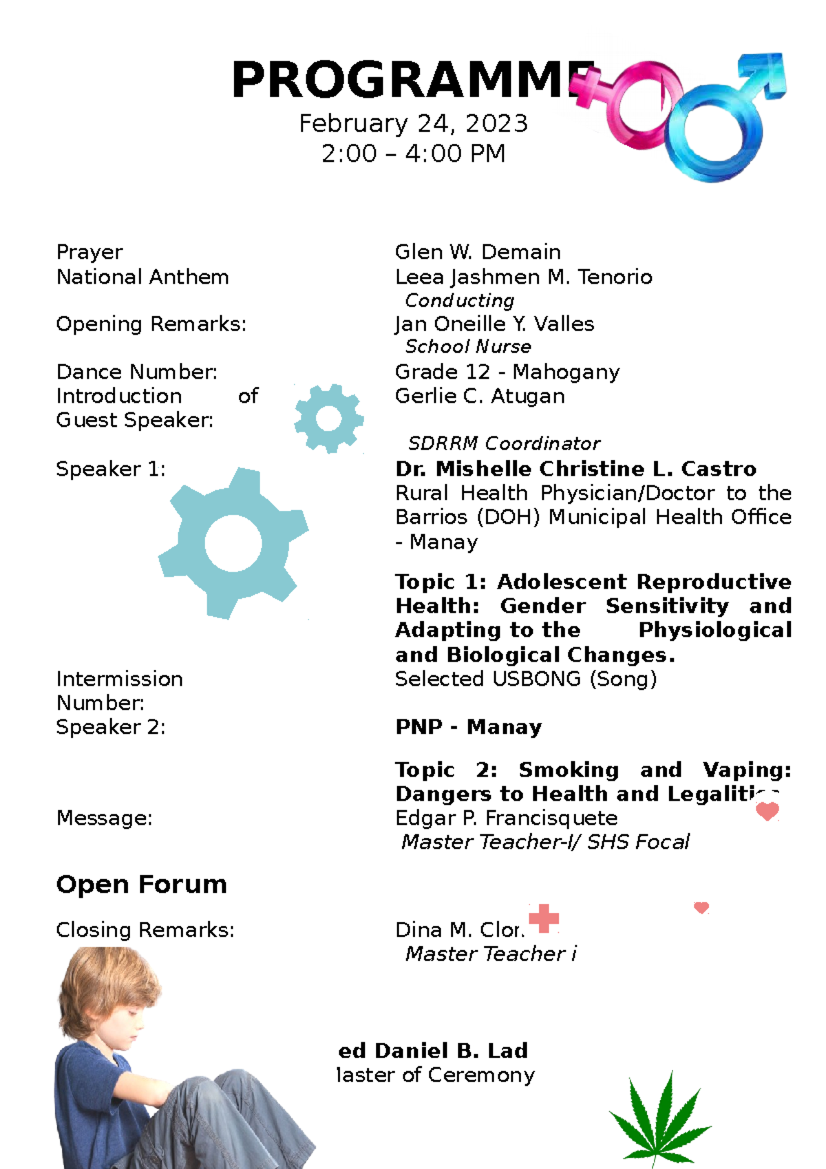 Program Invitation ARH - PROGRAMME February 24, 2023 2:00 – 4:00 PM ...