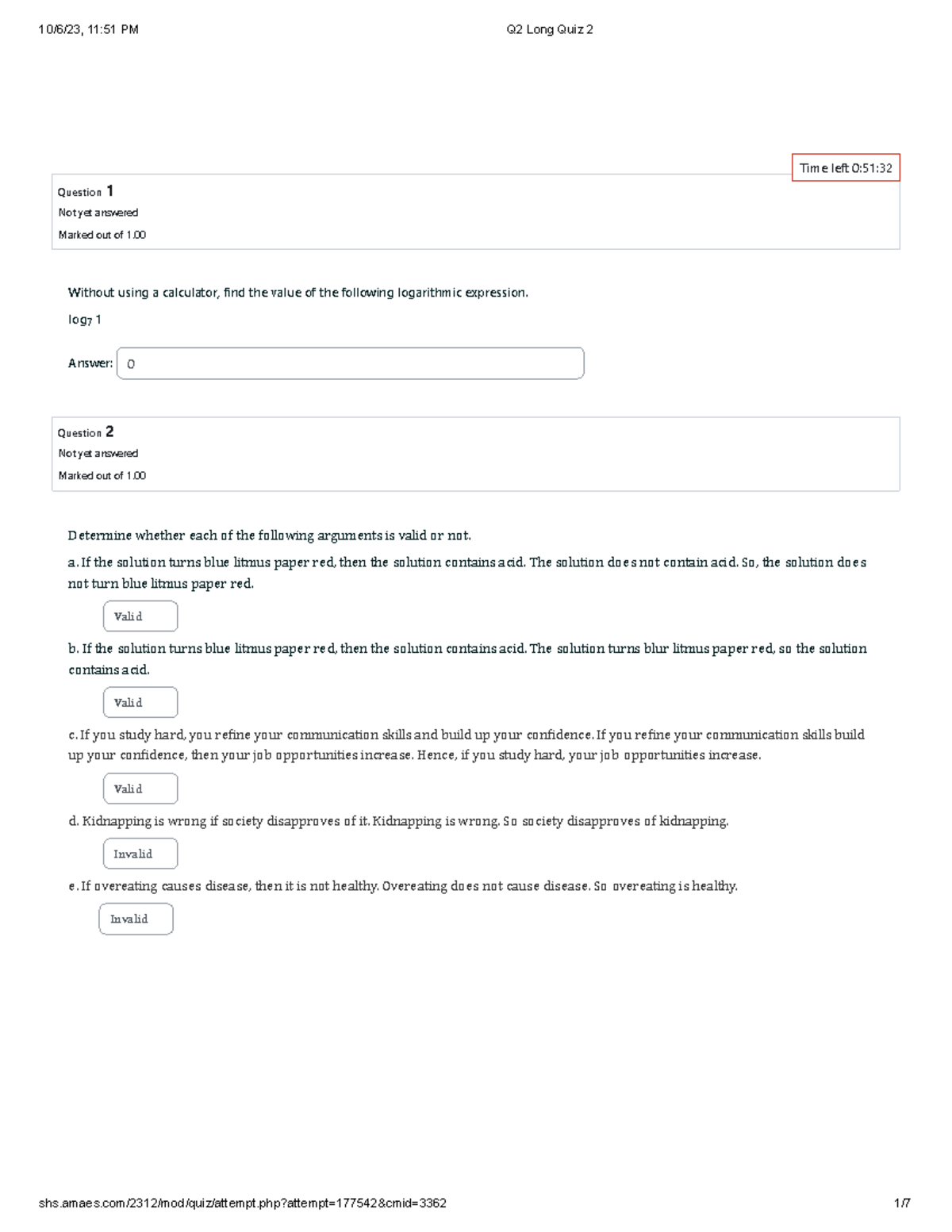 Q2 Long Quiz 2 - Q2 Long Quiz 2 - Question 1 Not yet answered Marked ...