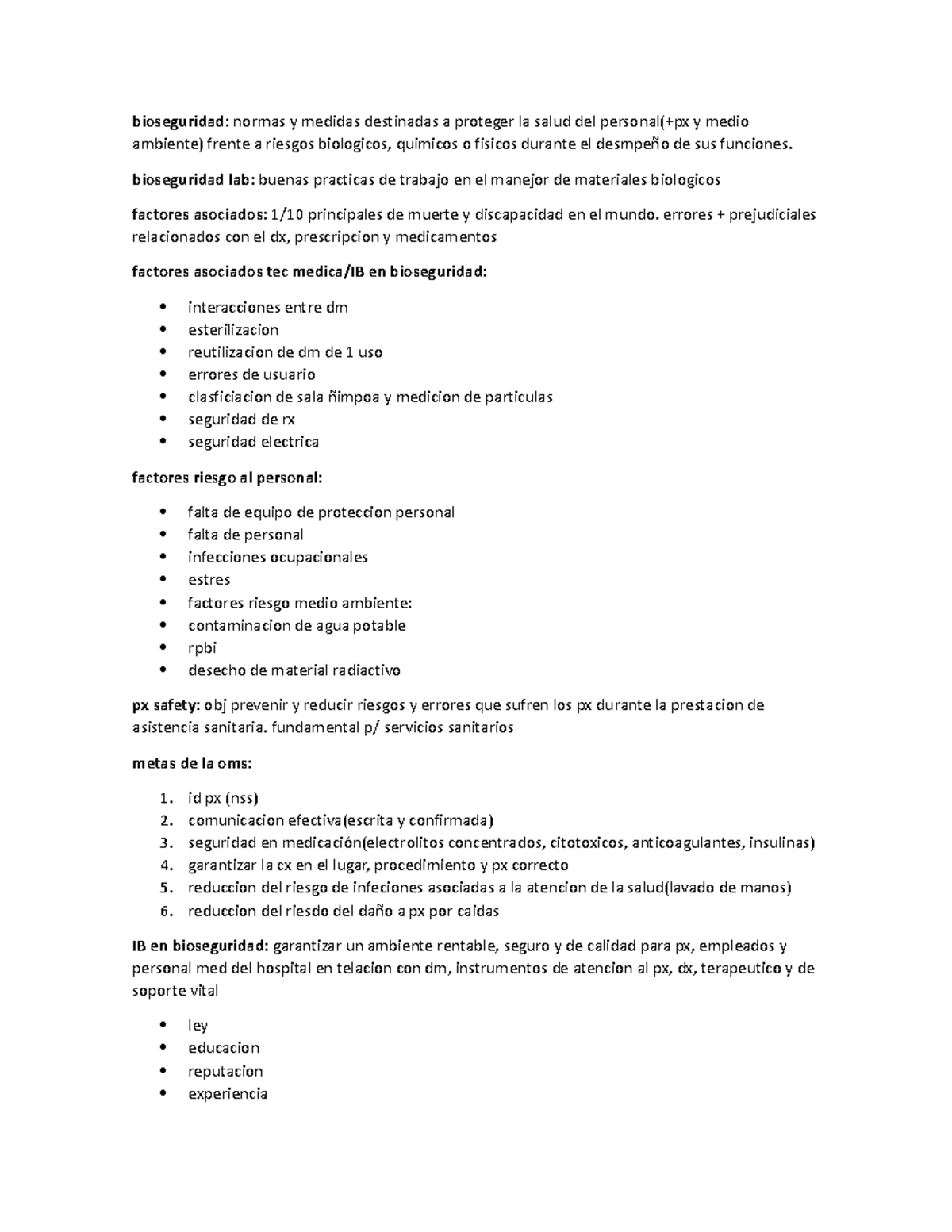 Resumen bioseguridad - bioseguridad: normas y medidas destinadas a ...