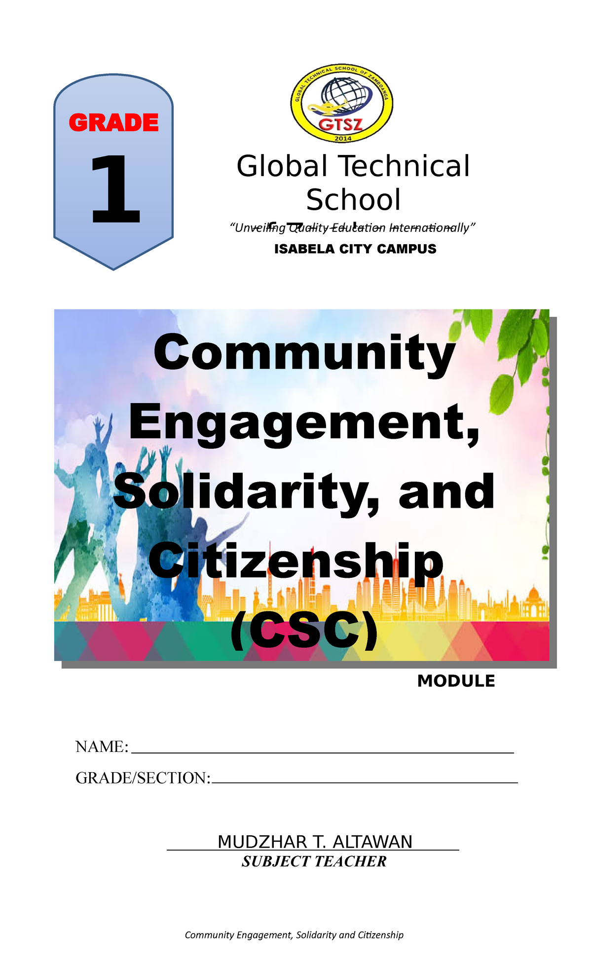 Community Engagement Module 1 - V ISABELA CITY CAMPUS “Unveiling ...