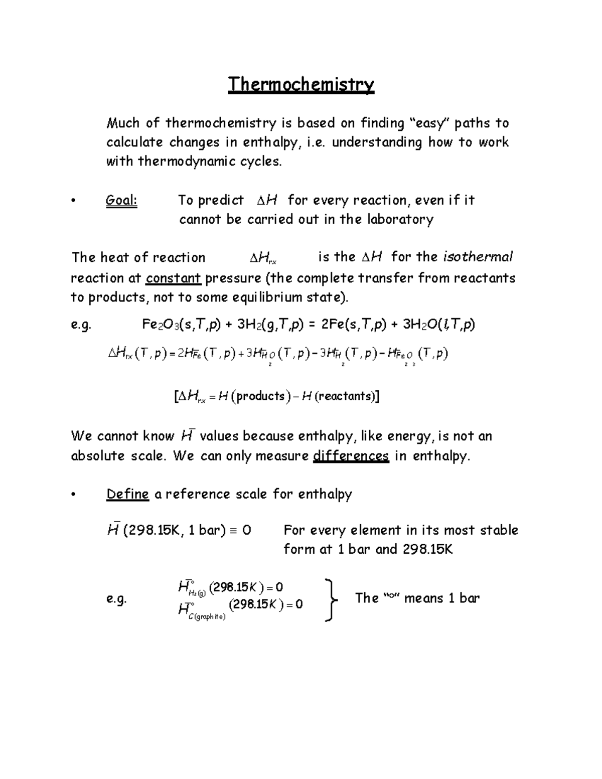 Thermochemistry - understanding how to work ####### with thermodynamic ...