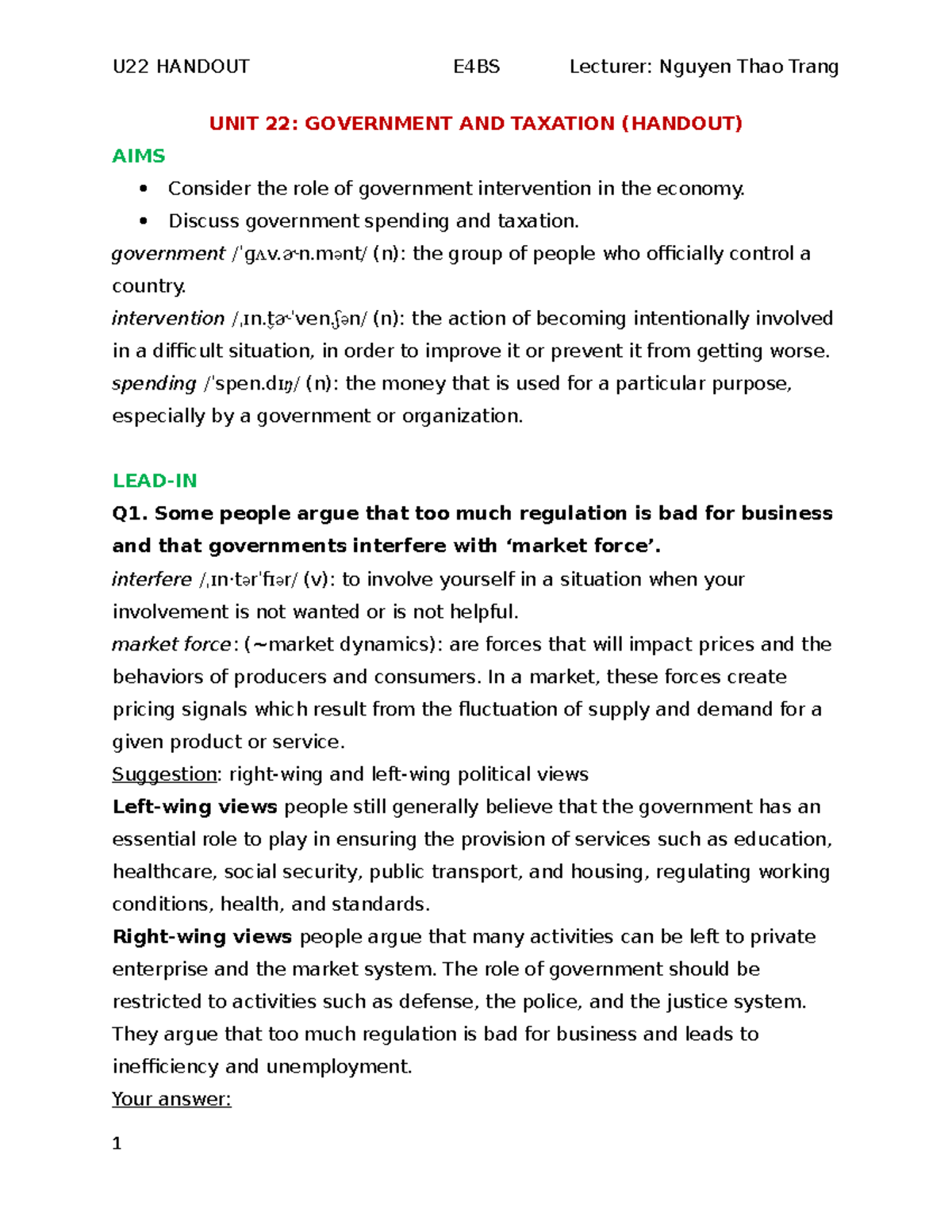 6. U22 Hanodddddddddddddddddd utvdd - UNIT 22: GOVERNMENT AND TAXATION ...