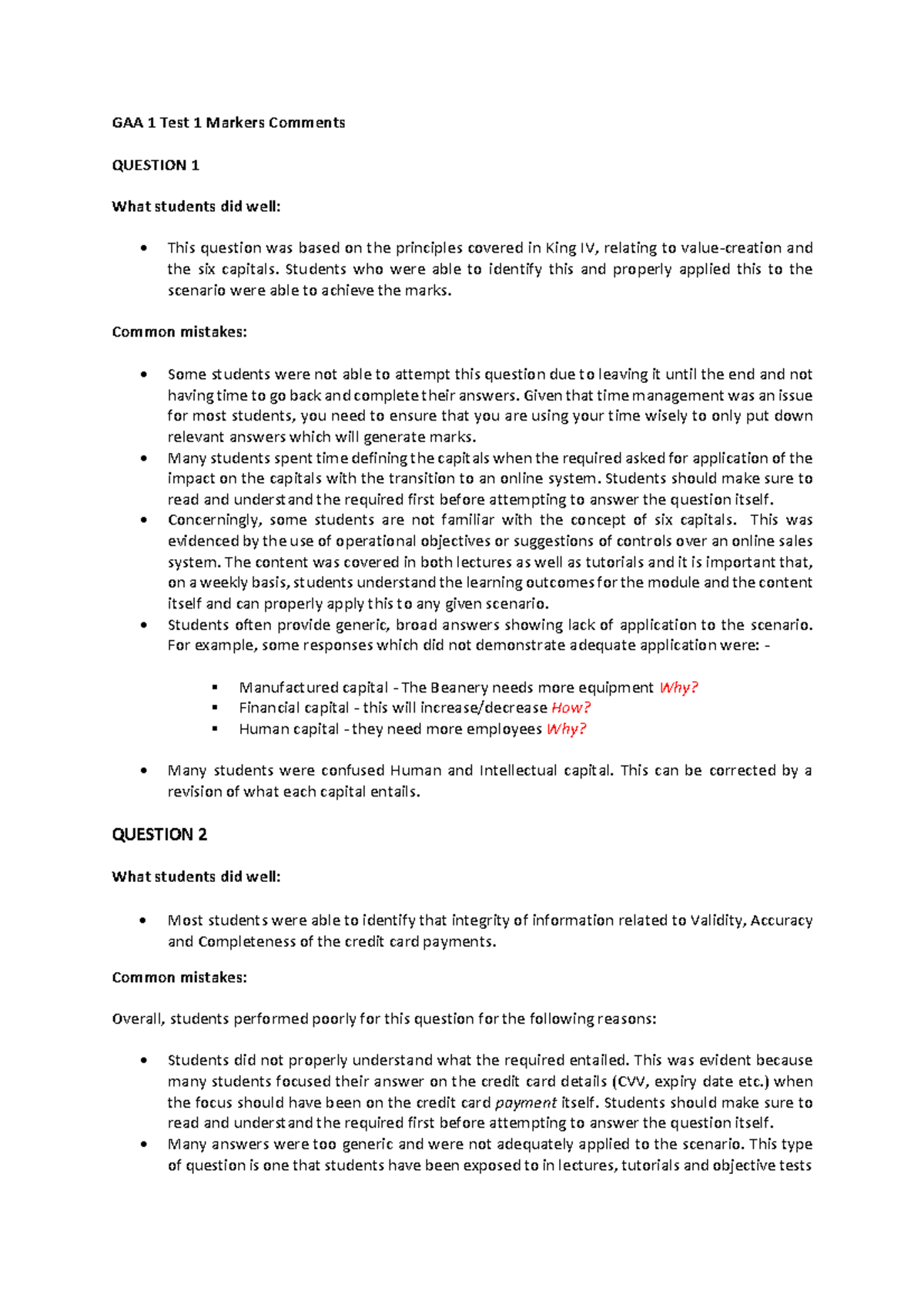 GAA+1+Test+1+Markers+Comments 7 - GAA 1 Test 1 Markers Comments ...