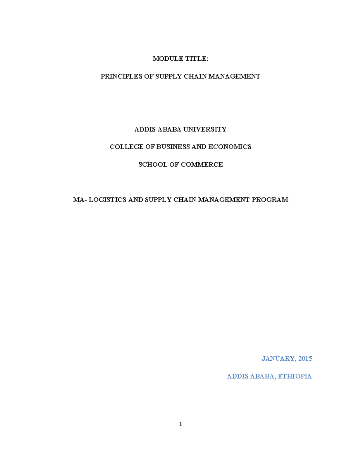 1-Module-Principles of Supply Chain Management - MODULE TITLE ...