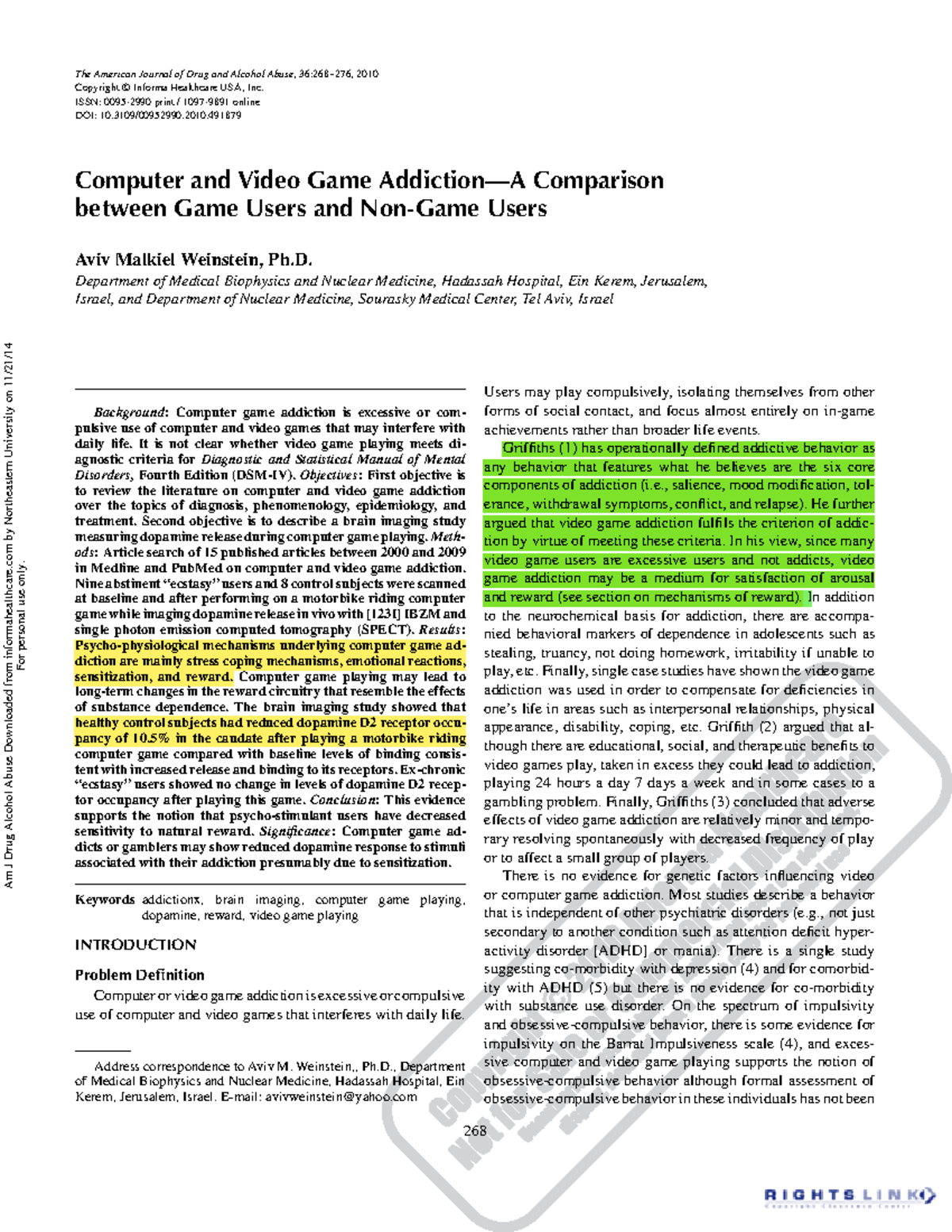 00952990 - asdd - The American Journal of Drug and Alcohol Abuse, 36: ...