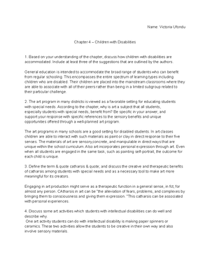 Chapter 3 WS - Name: Victoria Ufondu Chapter 3 Children’s Artistic ...