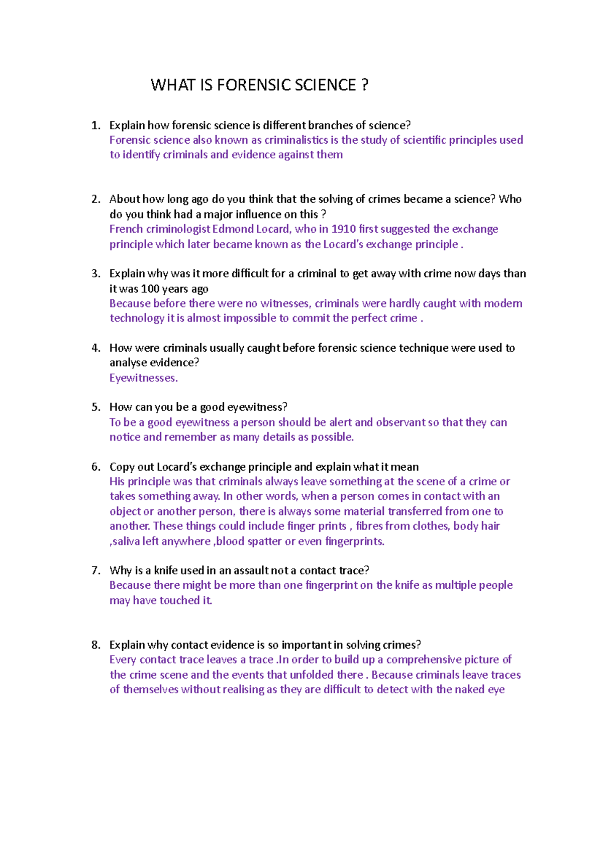 Forensic science - quite simple - WHAT IS FORENSIC SCIENCE? Explain how ...