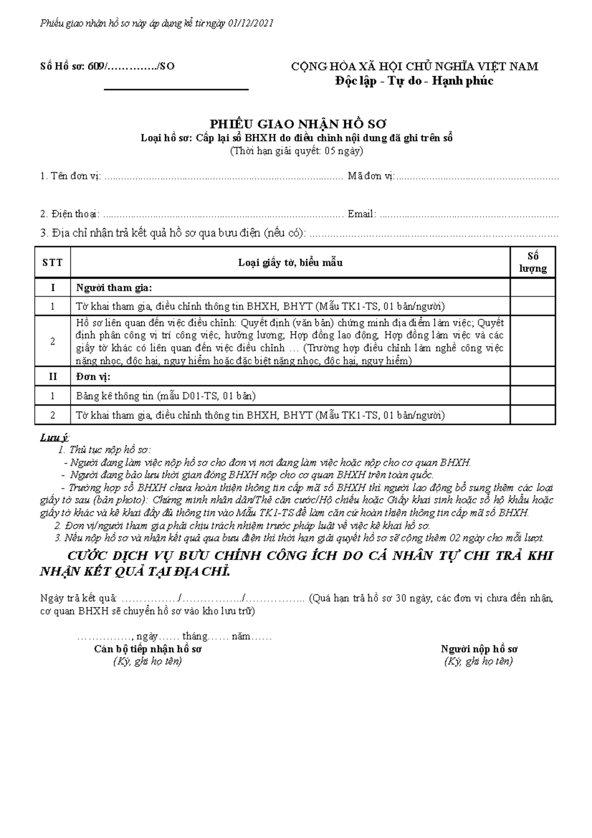 13 Pgnhs 609 TB 4037 - hihg - Phiếu giao nhận hồ sơ này áp dụng kể từ ...