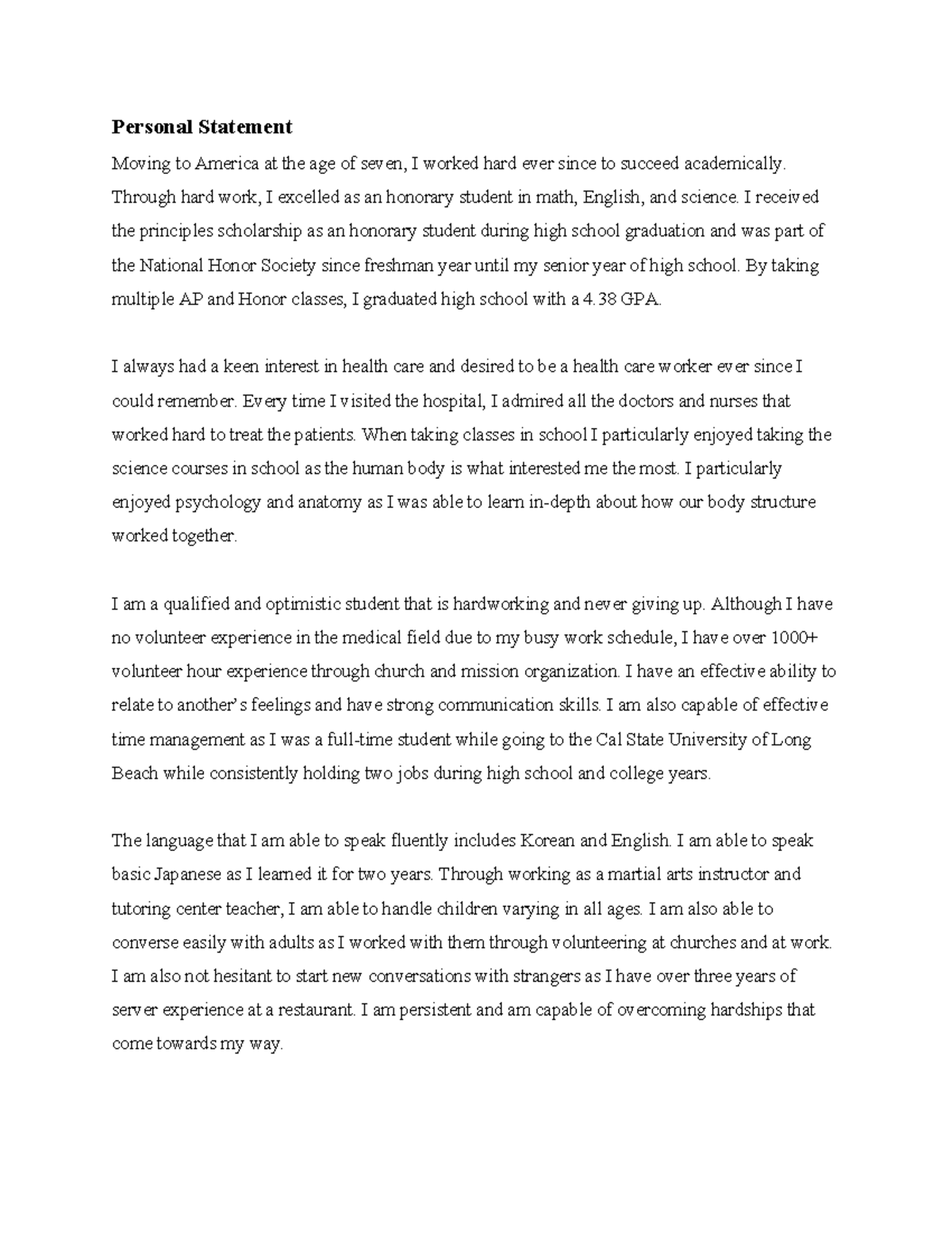 Personal Statement - fds sdf sd sd f asdf sdf sf s asf sdfs asf asfsdf ...