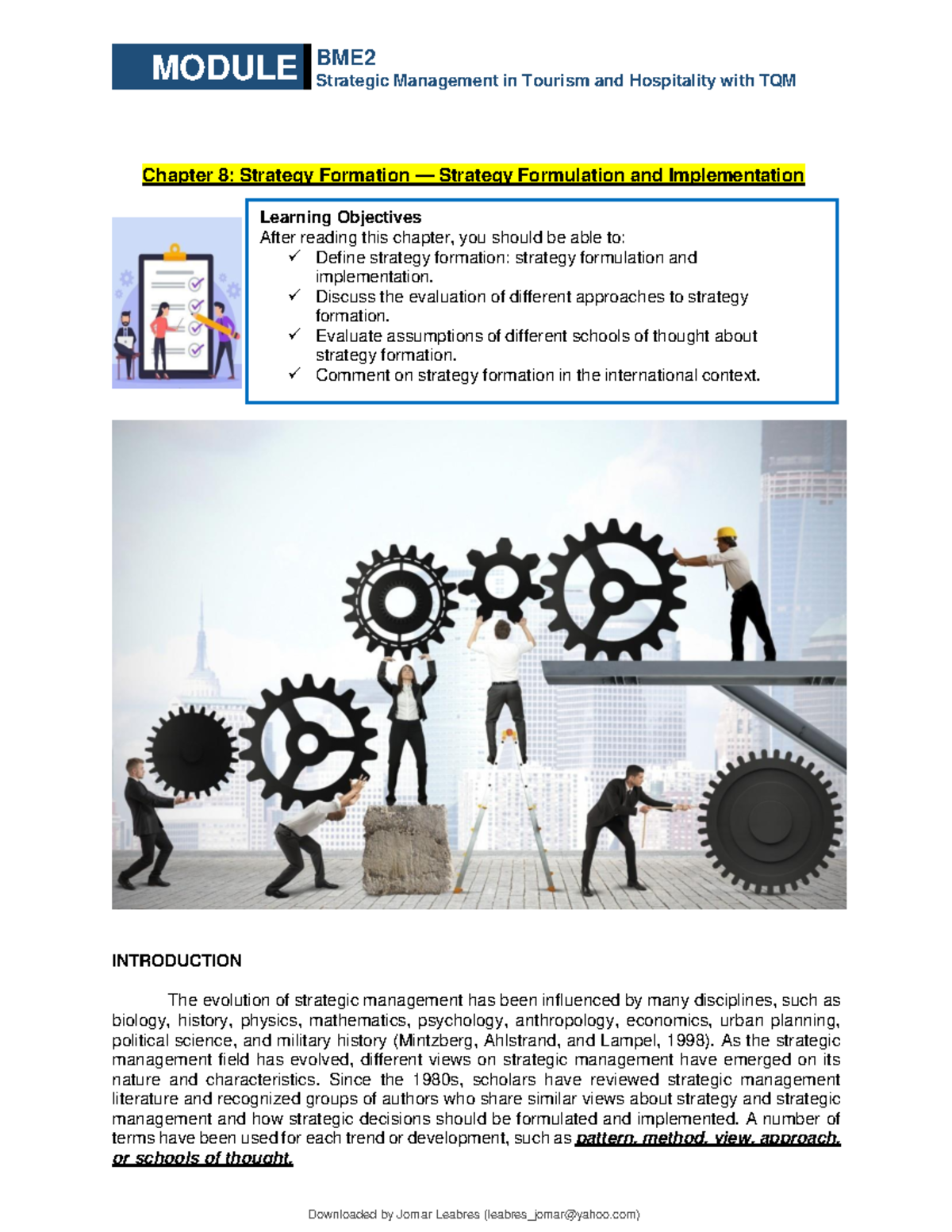 Chapter 8 strategy formation strategy formulation and implementation ...