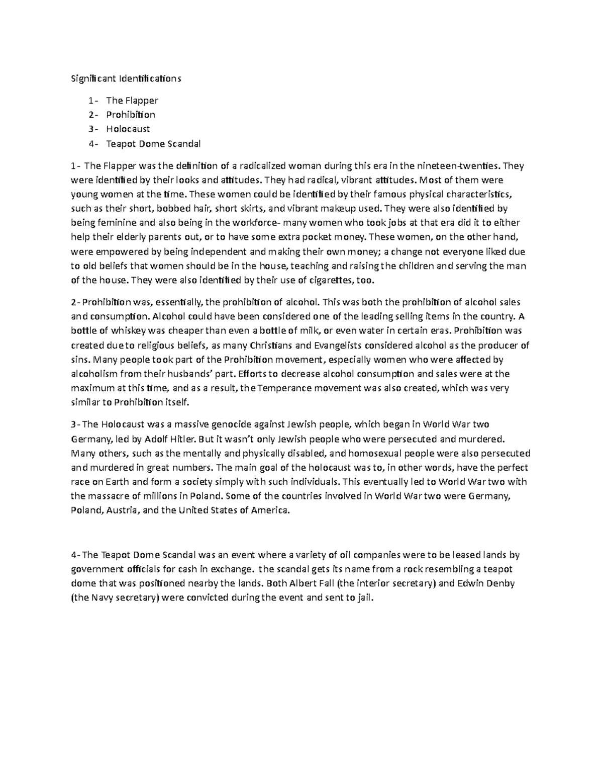 US Hist exam 2 from 1865 - Exam essay with four required definitions ...