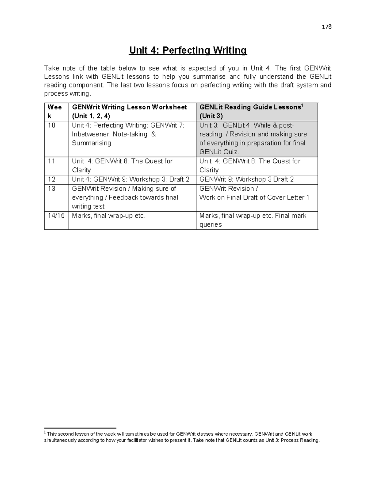 Unit 4 Perfecting Writing - Unit 4: Perfecting Writing Take note of the ...