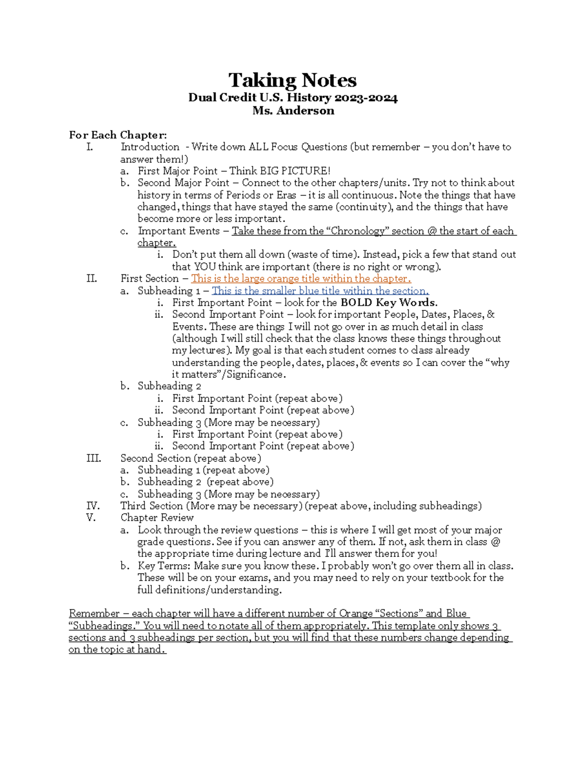 How to Take Notes for this Class (Suggestion) - Taking Notes Dual ...