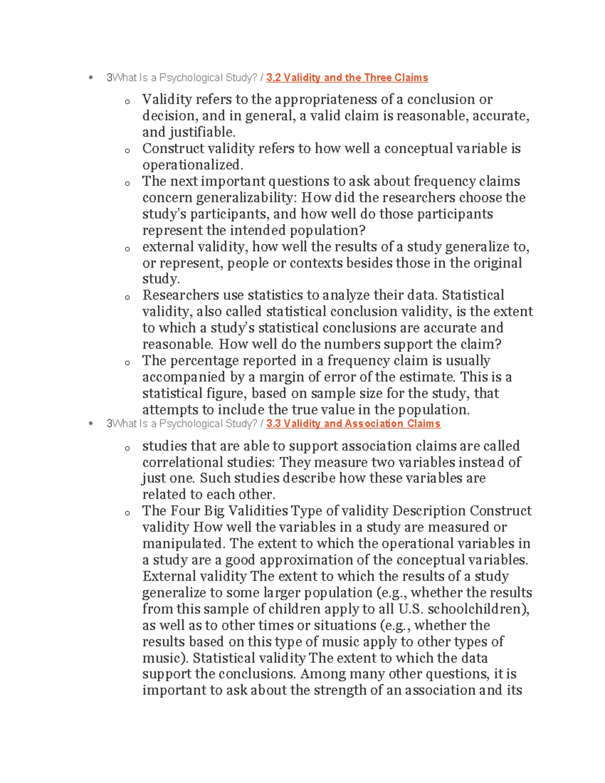 Psy 222- Chapter 3 Notes - 3 What Is a Psychological Study? / 3 ...