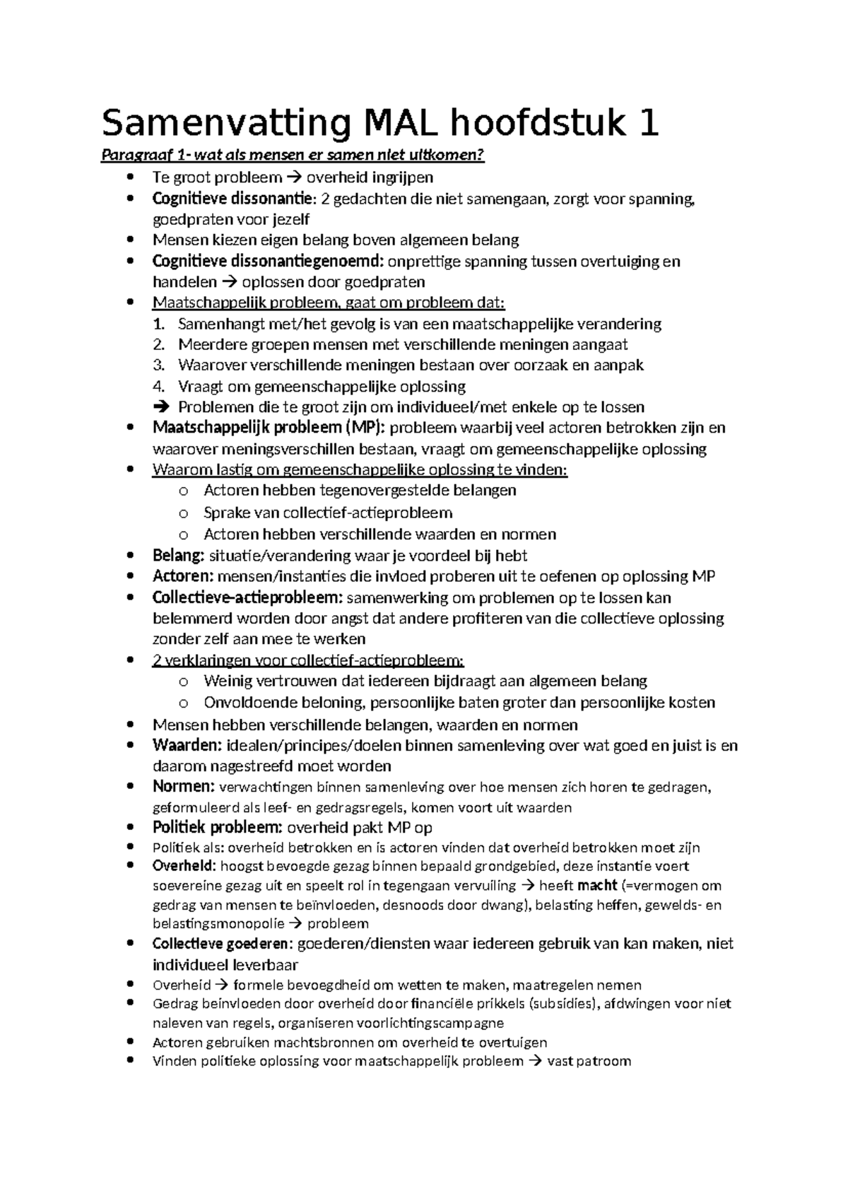 Samenvatting mal hoofdstuk 1 - Samenvatting MAL hoofdstuk 1 Paragraaf 1 ...