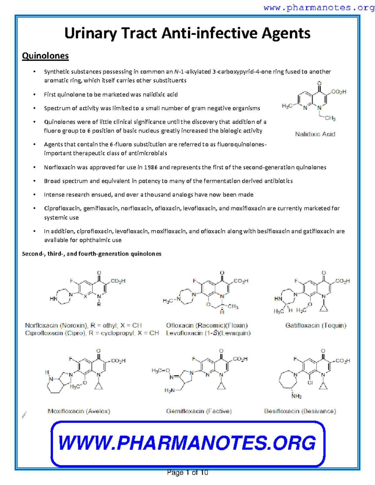 Urinary Tract Anti-infective Agents - Urinary Tract Anti-infective ...