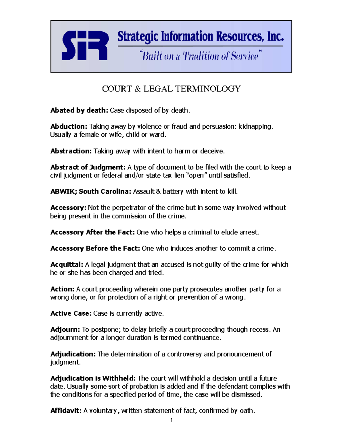 OLD Common-Legal-Court-Terms necessary - - Studocu