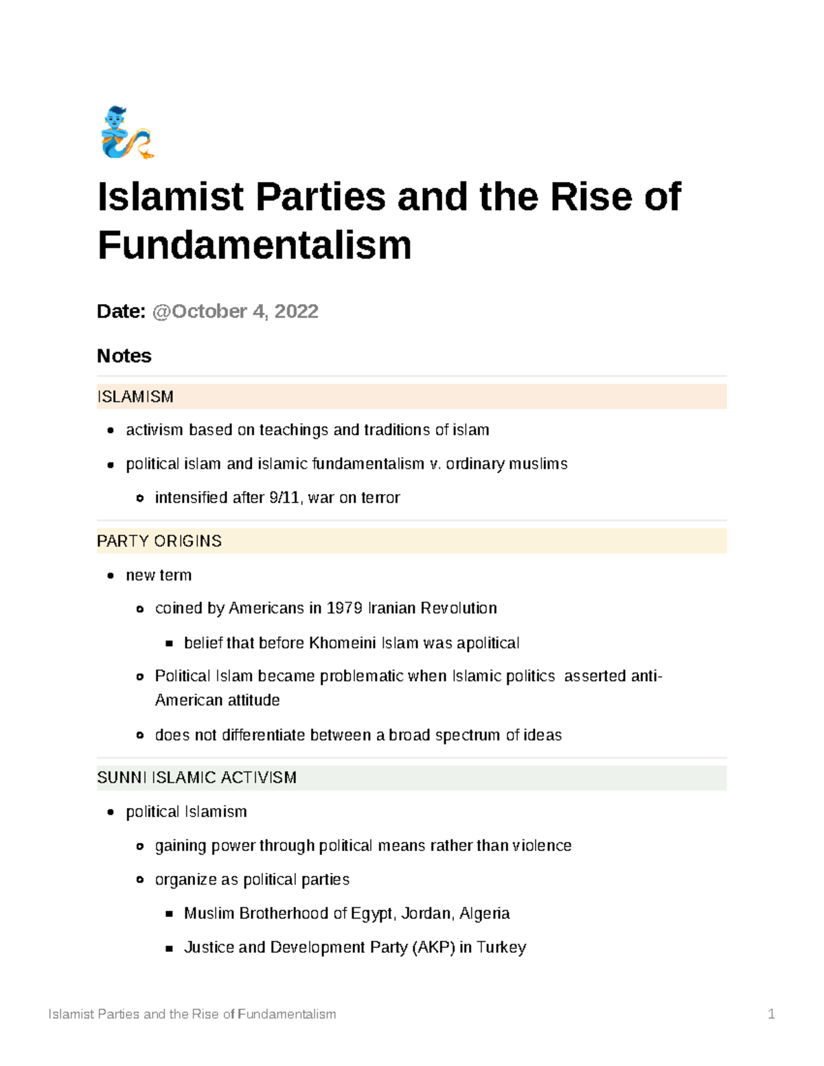 Islamist Parties and the Rise of Fundamentalism - Islamist Parties and ...