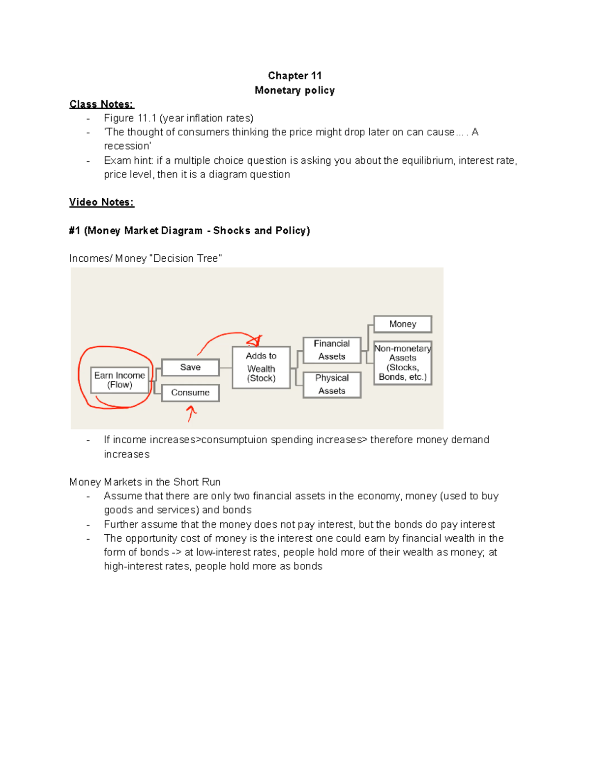 Chapter 11 - macro notes - Chapter 11 Monetary policy Class Notes ...