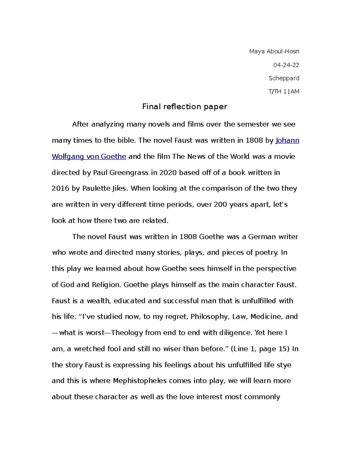 Final Reflectionpaper SP22 - Maya Aboul-Hosn 04-24- Scheppard T/TH 11AM ...