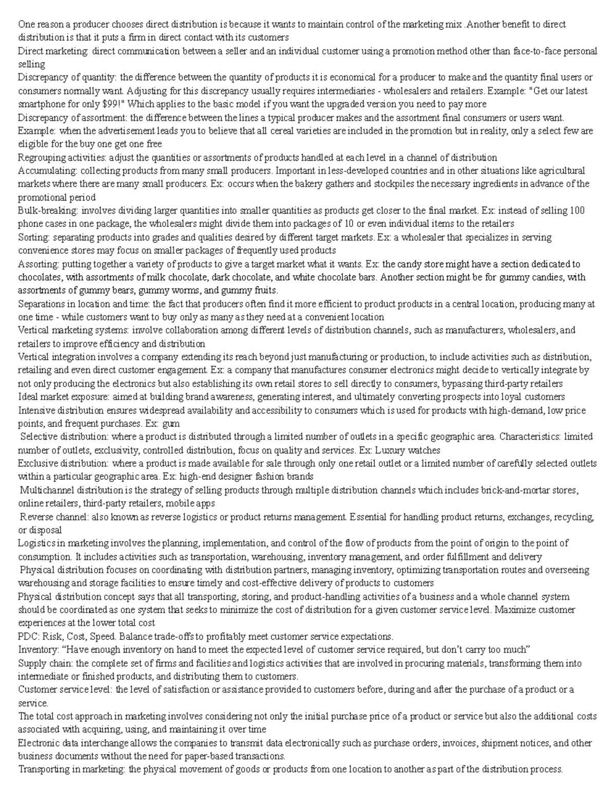 Chap 10,11,12 quiz cheat sheet - One reason a producer chooses direct ...