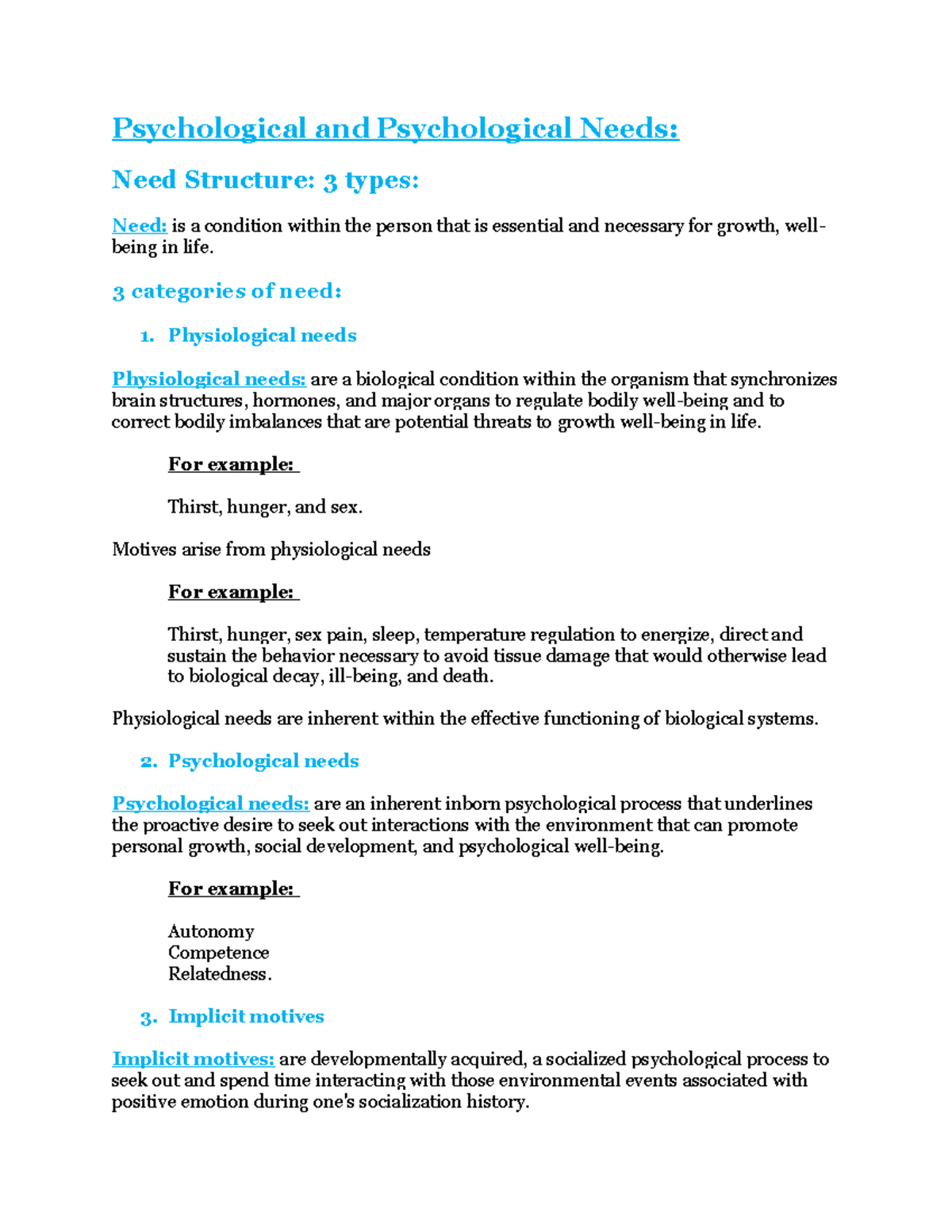 Chapter 4 and 6 - Brenda Harvey, Book notes - Psychological and ...
