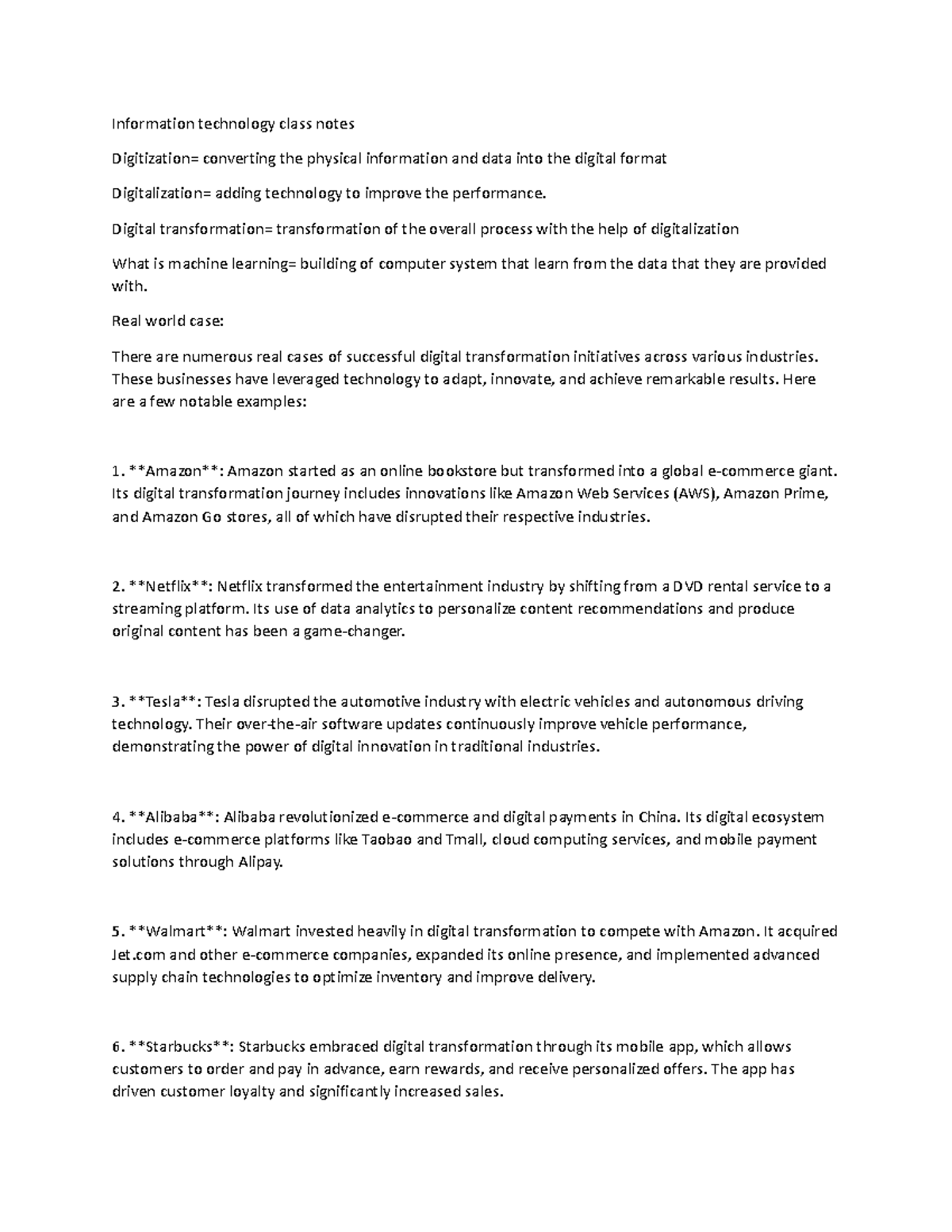 Information technology class notes - Information technology class notes ...