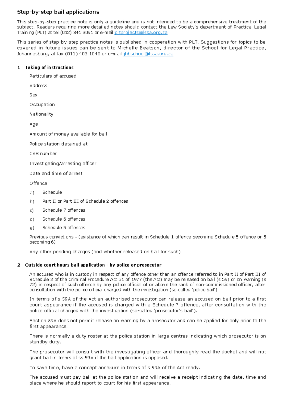 Step-by-step bail applications - Stepbystep bail applications This ...