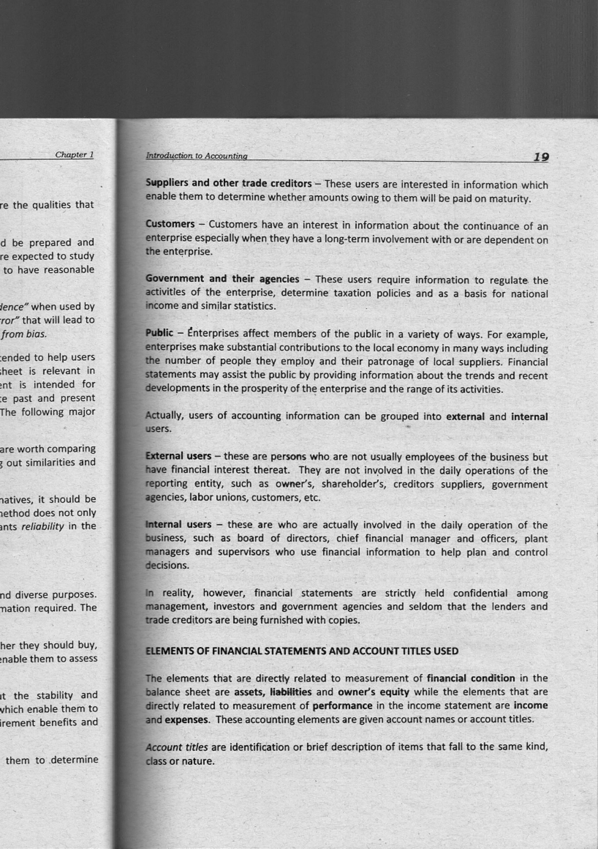 02-01 Account Titles - Reading materials - Chapter 1 Introduction to ...