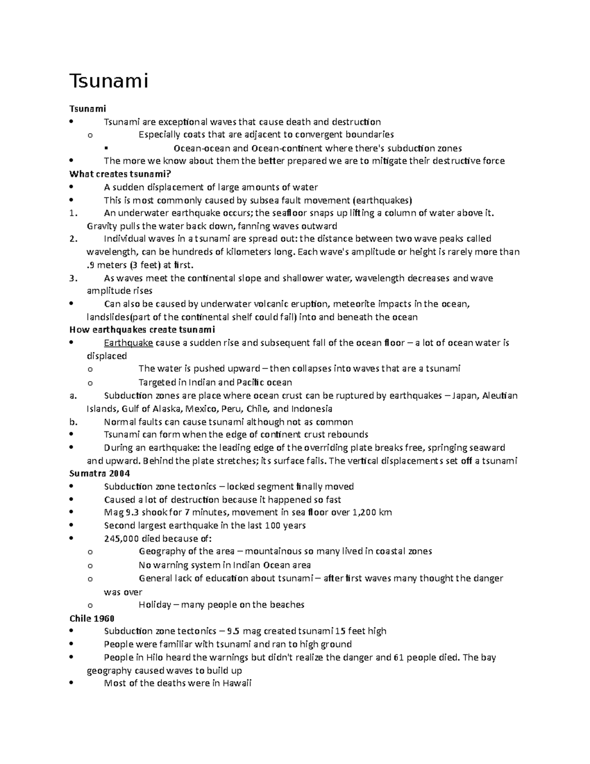 Tsunami - Lecture notes 6 - Tsunami Tsunami Tsunami are exceptional ...