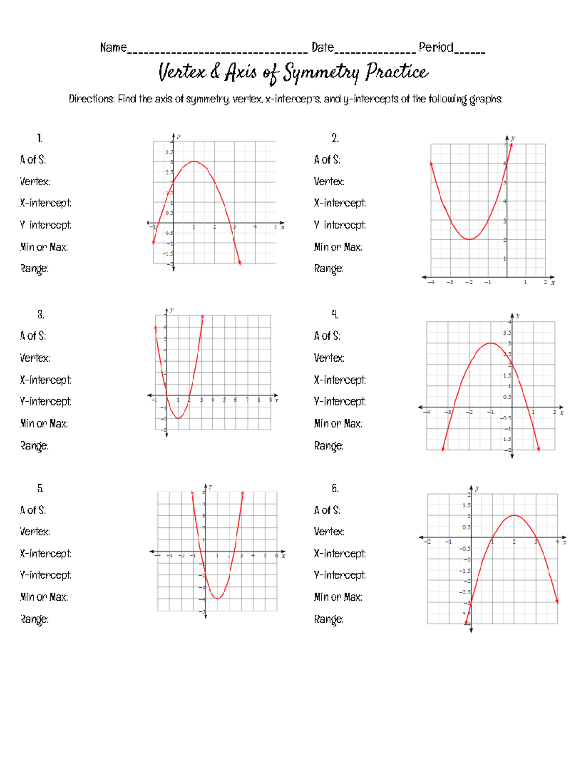 Vertex+and+Axis+of+Symmetry+Practice - Name ...