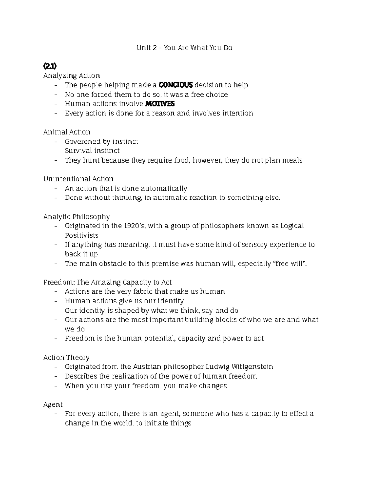 Unit 2 - Religion Notes - Unit 2 - You Are What You Do (2) Analyzing ...