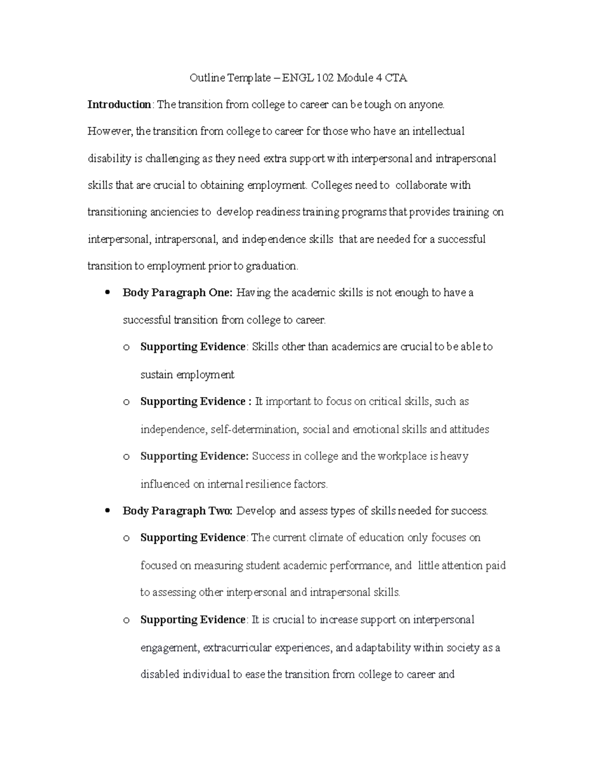 Outline Template Module 4 - Outline Template – ENGL 102 Module 4 CTA ...